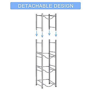 OYEAL Water Jug Stand 5 Tier Water Bottle Storage Organizer Detachable Heavy-Duty Water Rack for 5 Gallon Jug Dispenser Stand, Easy Assembly