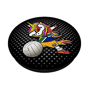 Dabbing Unicorn South Africa Volleyball Fans Jersey Flag PopSockets PopGrip: Swappable Grip for Phones & Tablets