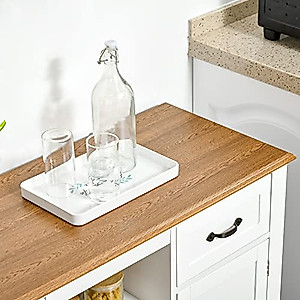 HOMCOM 42" Sideboard Buffet Cabinet, Accent Kitchen Cabinet, Coffee Bar Cabinet with Storage Drawers and Adjustable Shelves for Living Room, White