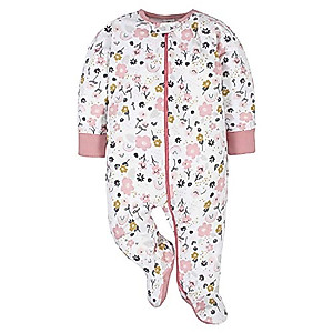 Gerber Baby Girls 4 Pack Sleep 'N Play Footie Bear Pink 0-3 Months