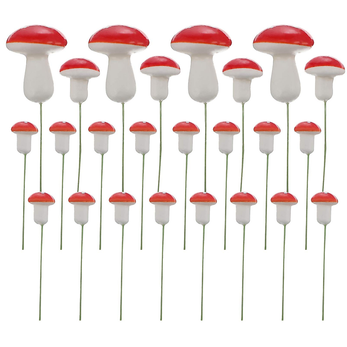 DOITOOL 50pcs Mini Foam Mushroom for Garden Ornament Flower Pots Bonsai Micro Landscape Decor (Red)