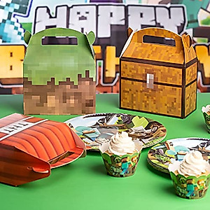 Miner Crafting Birthday Party Supplies,16Pcs Gift Boxes,Pixel Theme Style Party favors,Best for Fill Up the Birthday Gift Bags（8 style）