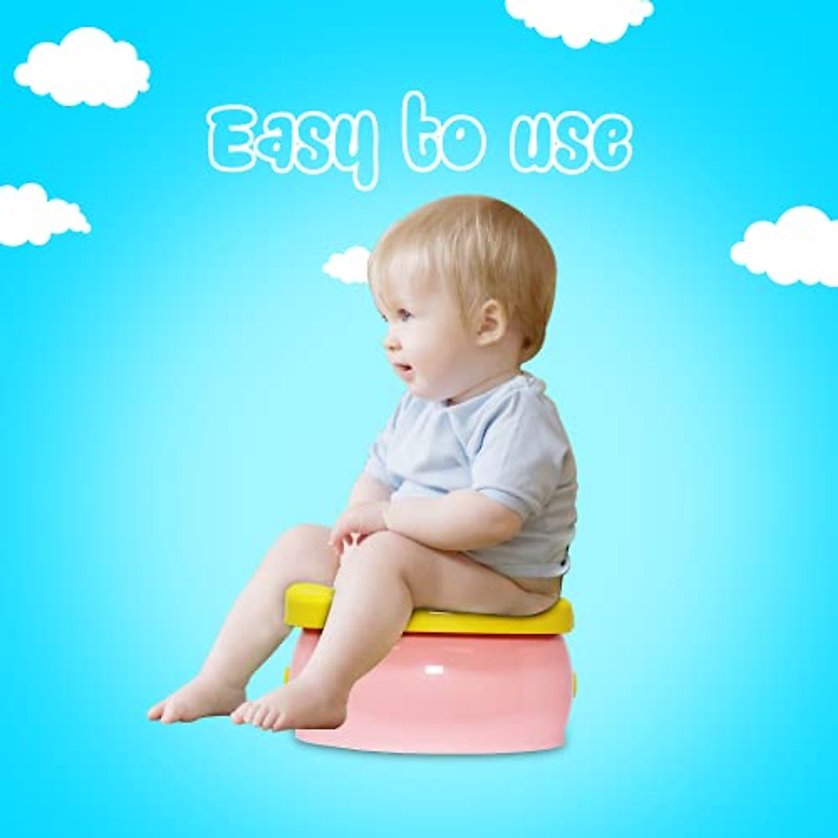 Banana Shaped Portable Travel Potty Training Seat for Toddlers by Jana Park Wares - Folding Kids Trainer Seats for Baby Boys & Girls - Easy to Use Foldable Toilet On The Go Chair for Toddlers (Pink)
