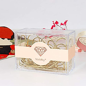 MultiBey Large Paper Clips Rose Gold Jumbo Size Paperclips Bookmark Reusable Metal Bright for Home Office School 30pcs/Box (Gold)