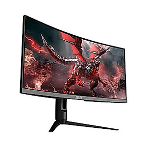 MSI Full HD Non-Glare 1ms 2560 x 1080 Ultra Wide 200Hz Refresh Rate HDR Ready USB/DP/HDMI Smart Headset Hanger FreeSync 30”Gaming Curved Monitor (Optix MAG301CR) - Black