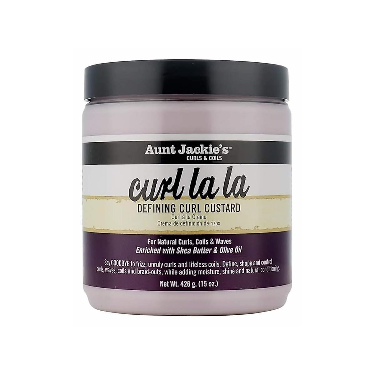 Aunt Jackie's Curl La La, Lightweight Curl Defining Custard, Enriched with Shea Butter & Olive Oil, Basic, 15 Ounce
