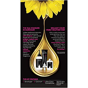 Garnier Olia Ammonia-Free Brilliant Color Oil-Rich Permanent Hair Color, 1.0 Black (Pack of 1) Black Hair Dye (Packaging May Vary)