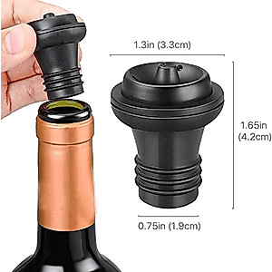 Wine Saver Vacuum Stoppers, Set of 6, Rubber Wine Stoppers, for Wine Saver Vacuum Pump Preserver, Bottle Rubber Corks To Preserve Wine Flavor Best Wine Air Vacuum Stoppers To Keep Wine Fresh