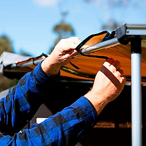 ARB 4x4 Accessories 814410 Rooftop Retractable Awning with Led Light Strip Included 2500x2500mm 8.2 Feet, Ideal for Camping, Roadtrips, Outdoor Trips, Travel, Teardrop, RV, Camper, 4x4 and SUV