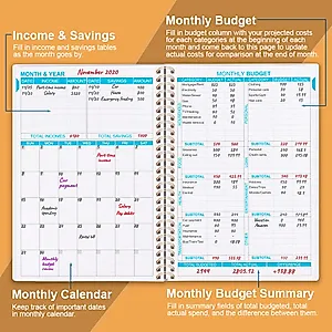 Budget Planner - Monthly Finance Organizer with Expense Tracker Notebook to Manage Your Money Effectively, Undated Finance Planner/Account Book, Start Anytime, 1 Year Use, A5, Yellow Flower