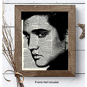 Elvis Dictionary Art - 8x10 Photo - Chic Unique Gift for Fans of The King, Graceland - Unframed Poster Picture Print
