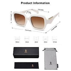 SOJOS Trendy Square Polarized Sunglasses for Womens Mens,Retro Polygon Plastic Frame Designer Inspired Sun Glasses SJ2310