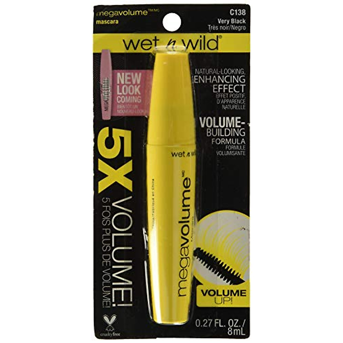 wet n wild Megavolume Mascara, Very Black, 0.27 Fluid Ounce