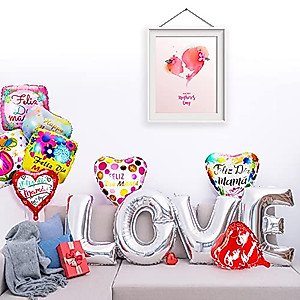 28 Pieces Happy Mother's Day Balloons Mother's Day Party Decorations Supplies Best Mom Ever Mom Day Foil Balloons Feliz Dia Mama Balloons Mother's Day Party Balloons for Mother's Day Party Decor