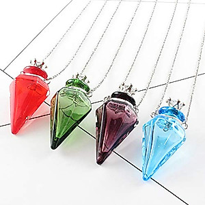 1PC Colorful Cone Bottle Aroma Essential Oil Diffuser Pendant Necklace for Womens Perfume Vial Pendant Necklace Jewelry Unique Gift(Purple Cone)