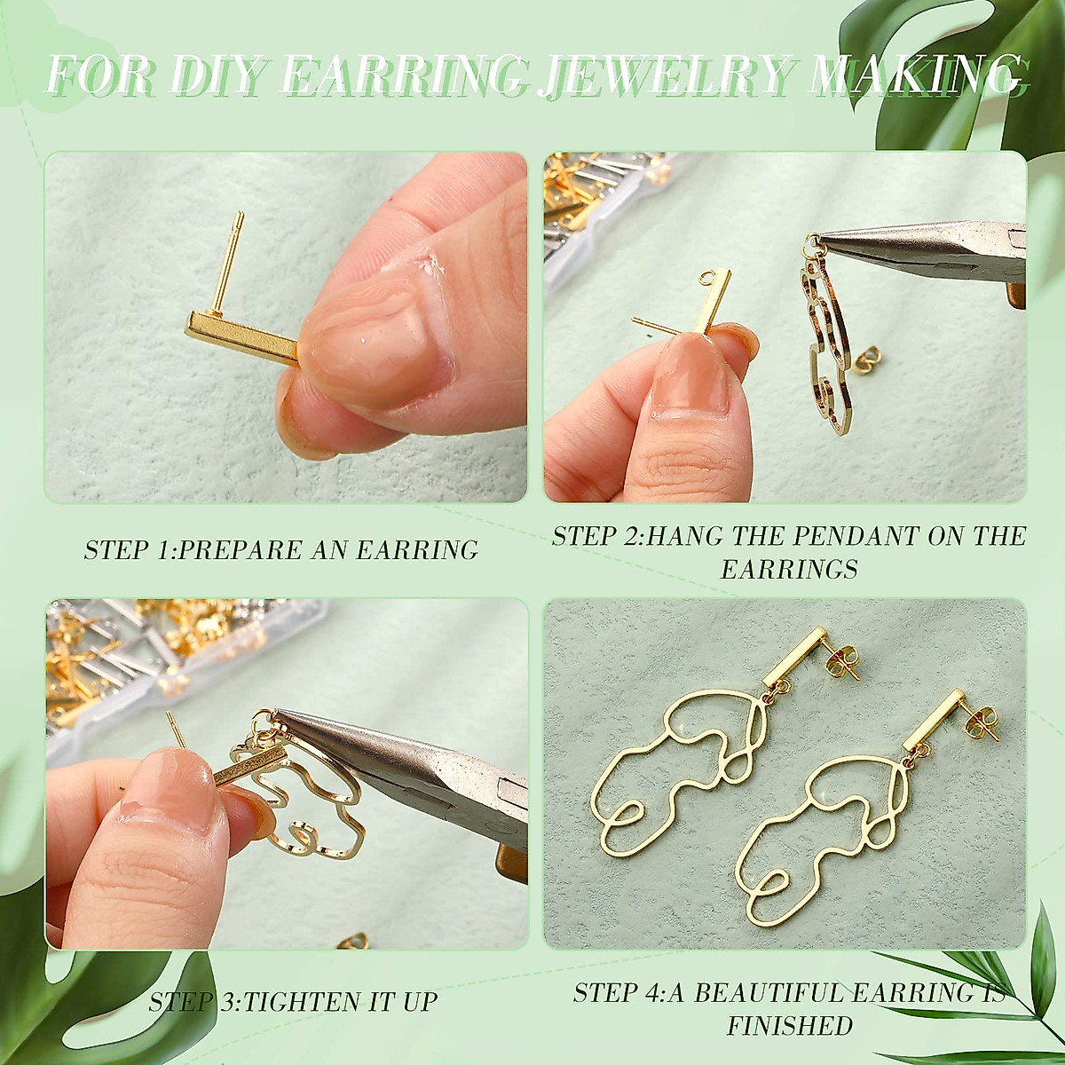 Hinly 80 Pieces Stainless Steel Earring Posts Stud Earring with Loop 80 Pieces Ear Nut Bar Pierced Post for DIY Jewelry Making, 2 Sizes(Silver, Gold)