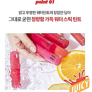 HOLIKA HOLIKA Water Vibe Tint - Long Lasting Lip Stain with Vivid Juicy Colors, Transfer Proof Lip Tint, Buildable Formula for Daily Lip & Cheek Makeup, 0.1oz (05 DIPPED)