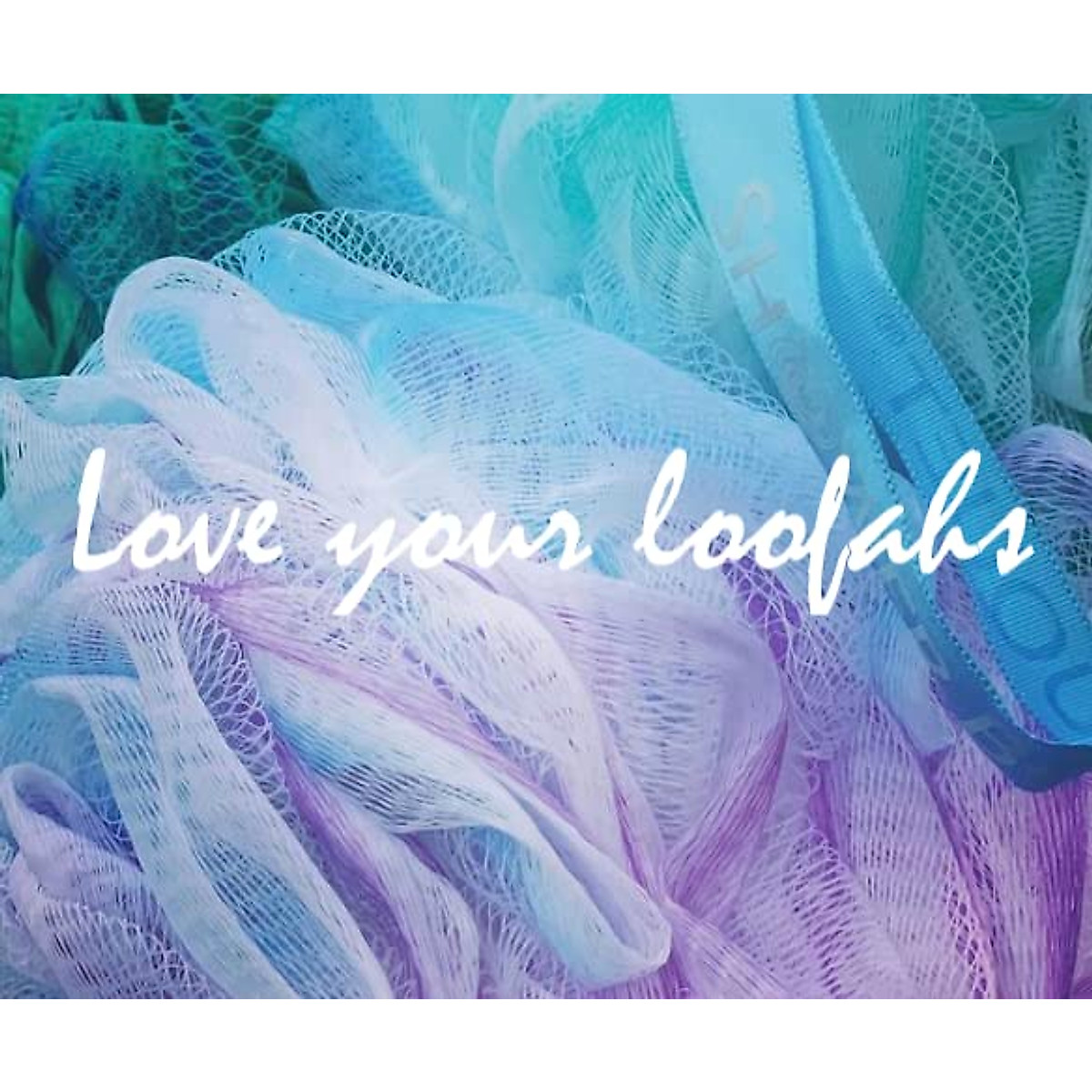 SHOWER BOUQUET Loofah-Bath-Sponge XL Swirl-Mix-Color 4-Pack // Extra-Large 75g Mesh Luffa Loofa Loufa Puff Pouf Set/Exfoliating Body Scrubber for Women and Men - Exfoliate & Soothe Face & Body