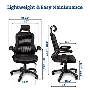 Halter Ergonomic Office Chair with Headrest Lumbar Support Mesh Office Chair with Wheels Black