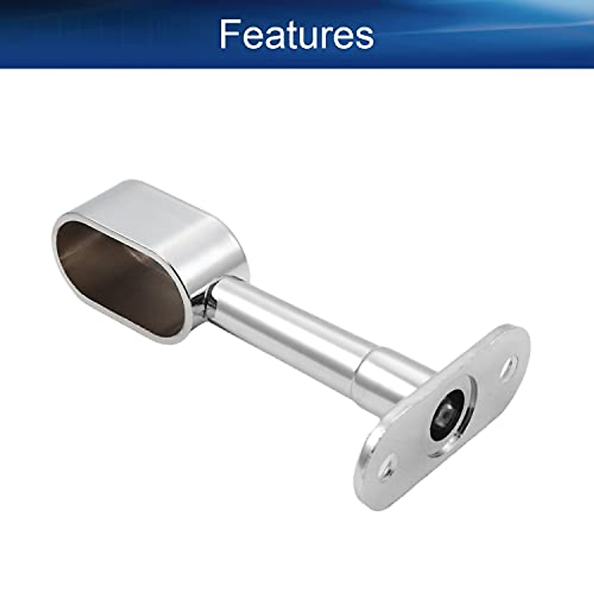 Yinpecly Shower Curtain Rods Wardrobe Pipe Lever Wall Mounted Support Bracket Suitable Pipe Diameter 0.63" x 1.18" Bright Light Tone 2pcs