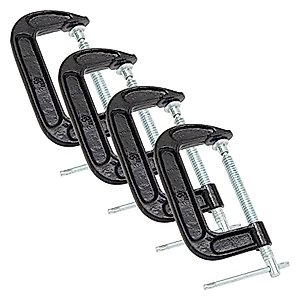 4 Pack Small Heavy Duty C Clamps Set with 4 Inch Jaw Opening for Woodworking, Welding, Automotive, Carpentry Building