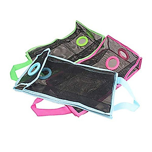 BESTonZON 2 Packs Plastic Bag Holder, Hanging Folding Mesh Garbage Bag Organizer Trash Bags Holder Recycling Containers Storage, Grocery Bag Holder Trash Bags Holder Organizer for Kitchen (Rosy)