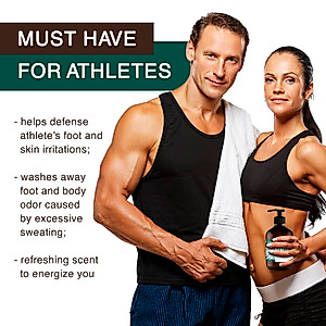 Tea Tree Oil Body Wash - Helps Athletes Foot, Ringworm, Jock Itchy, Acne, Eczema, Yeast Infection, Body Odor, Itchy Skin - With Moisturizing Aloe - Sulfate Free - 16oz