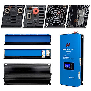 Marsrock 2000W PV Grid Tie Inverter Power Limiter Wide Voltage 45-90VDC for Solar Panel Input AC 240V (120V+120V)