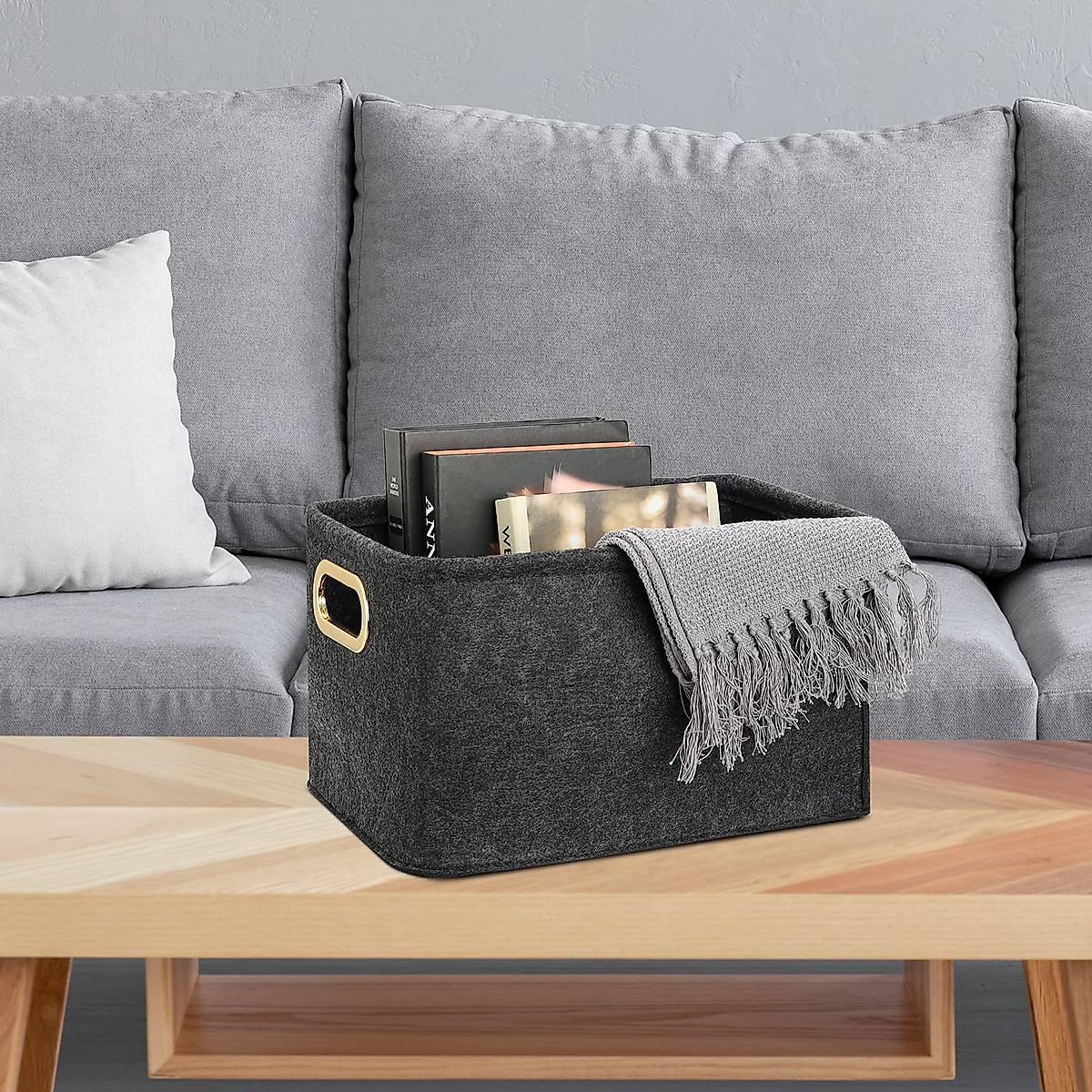 Set of 4 Collapsible Fabric Storage Cubes Organizer Shelf Basket Storage Bins Bag Basket Container