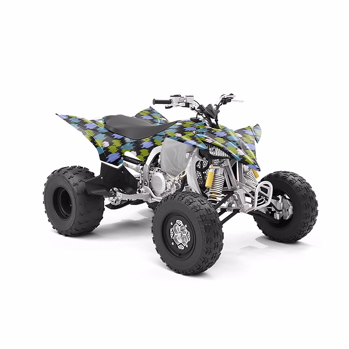 Rwraps Blue Abstract Allay Pain Gloss Vinyl Film Wrap 59in x 1ft Vinyl Vehicle Car Film Sheet Roll