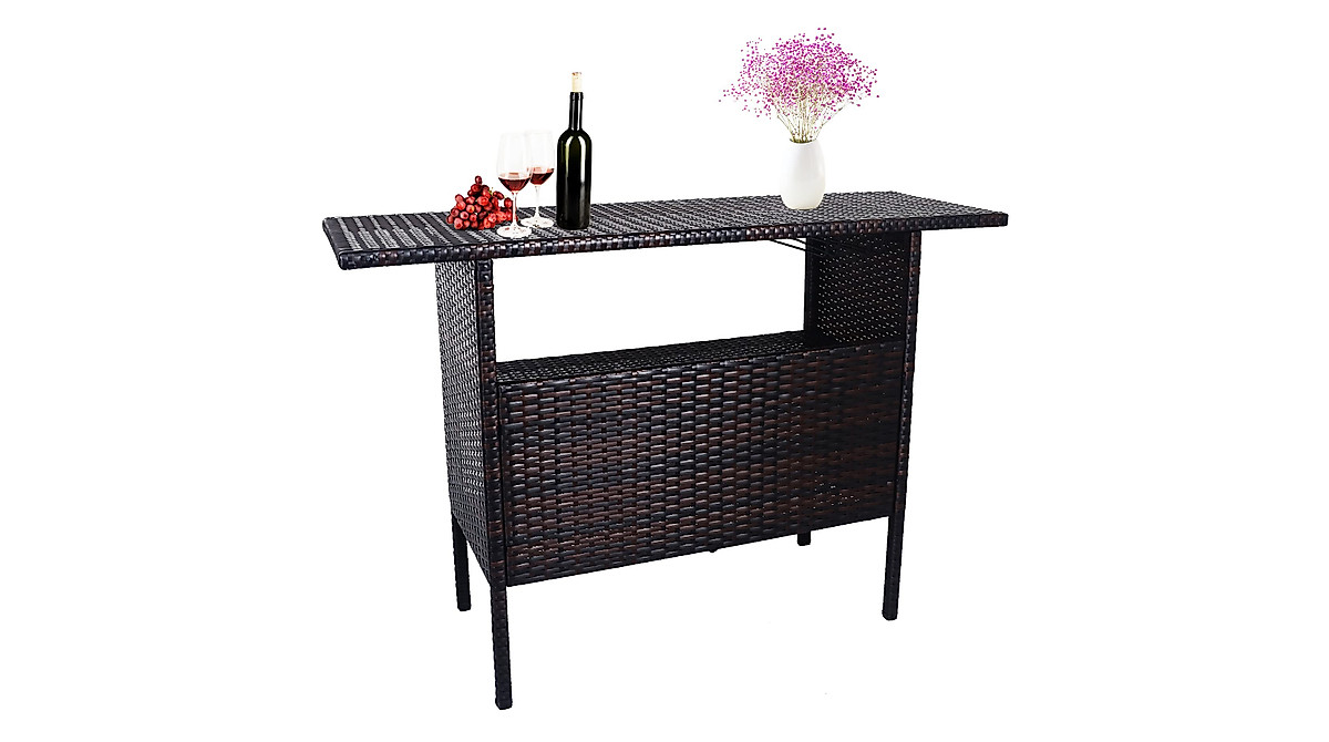 BalanceFrom Wicker Bar Table for Outdoor Gatherings