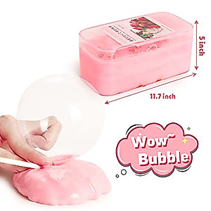 XILYPELY Butter Slime 3 Pack Clear Crystal Putty Slime Kit for Girls, DIY Sensory Stress Relief Toys, Soft Non-Sticky and Glossy Crunchy Bubble Slime Supplies, Surprise Birthday Party Favors