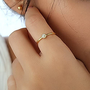 CARATRIO Engagement Rig for Women, 14k Solid Gold Lab grown Cluster Ring for wedding |Bridal gold ring promise ring |Jewellery Gift | Birthday Gift For Gold (4.5, White Gold)