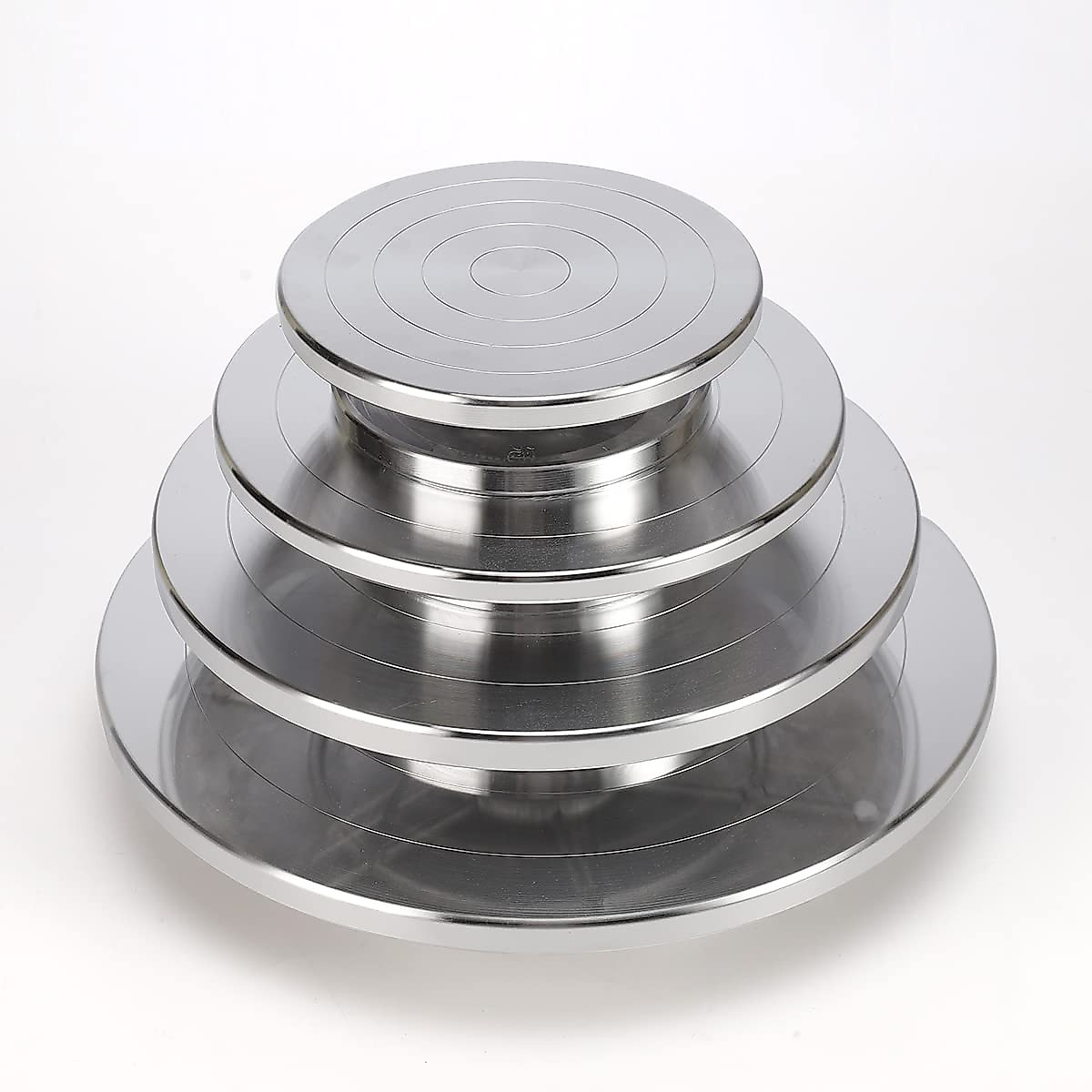 WNGDUA Pottery Turntable 8"/20CM Double-Sided Pottery Wheel Rotating Turntable DIY Clay Tools Sculpting Rotary Plate Aluminium Alloy Cake Turntable Stand Ceramic Sculpting Pottery Cake Turntable