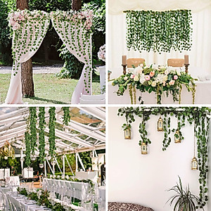 COCOBOO 36pcs 245ft Artificial Greenery Garland Fake Vines Hanging Ivy Garland for Wedding Garden Swing Frame Outdoor Home Bedroom Decoration