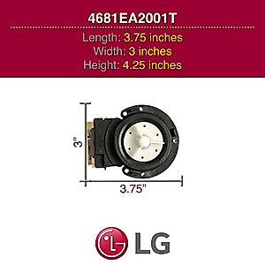 LG 4681EA2001T Genuine OEM Drain Pump Assembly for LG Washing Machines, Black
