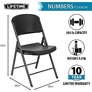 Lifetime Folding Chair with Black Color Model#80887U (4, Black)