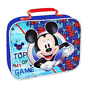 Disney Bundle Disney Mickey Mouse Backpack and Lunch Box Set - 6 Pc School Supplies Bundle with 16'' Backpack, Insulated Box, Canteen, Stickers, More (Disney Gifts)