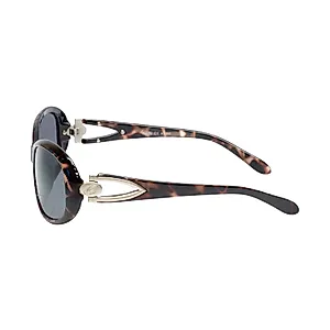 Calabria 828 Polarized BiFocal Reading Sunglasses +2.50 Onyx Black Tortoise Grey Women Bi-Focal Sunglass Reader Chic Fashion