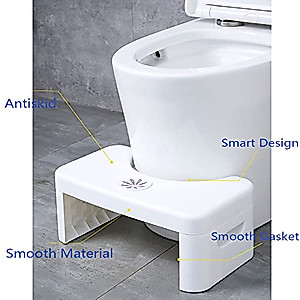 Toilet Stool, Folding Toilet Stool, Squatting Toilet Stool, Bathroom Toilet Stool, Potty Step Stool, Splicable Poop Stool, Step Toilet Stool Bathroom, Bathroom Potty Step Stool(White)
