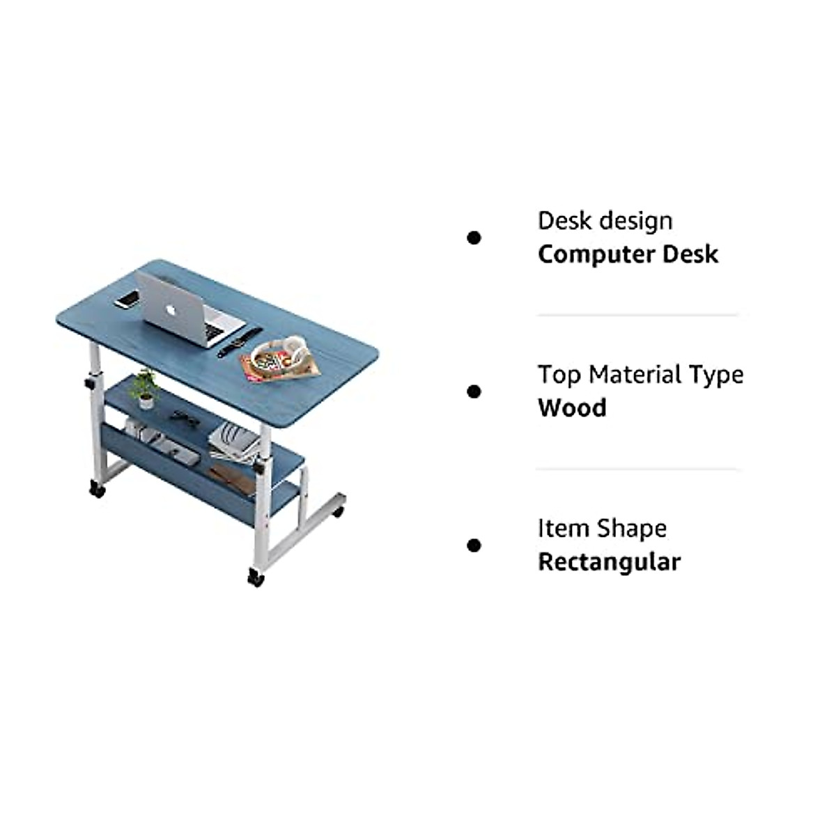 NC Mobile Desk Three-Layer Storage Desk Reading and Learning Office Computer Desk, 80×40