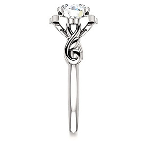 Riya Gems 1.33 Carat Round Moissanite Engagement Ring Wedding Eternity Band Vintage Solitaire Halo Setting Silver Jewelry Anniversary Promise Vintage Ring Gift for Her (4)