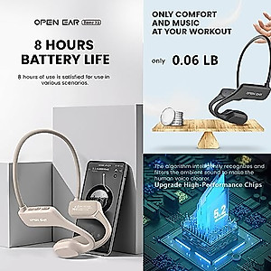 Ttbesmi Running Wireless Waterproof Bone Conducting Conduction Headphones Bluetooth Bone Conduction Earbuds Earphones Headset Waterproof Open Ear Earbuds Headphones Wireless Bluetooth