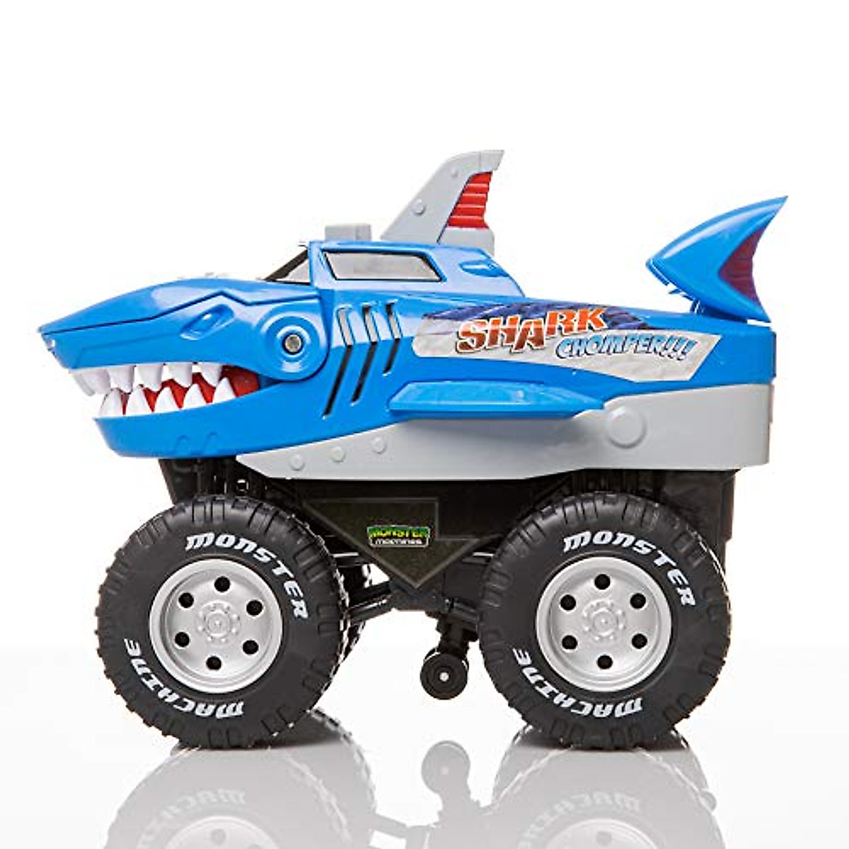 Rugged Racers Monster Trucks for Boys and Girls – Off Road Big Wheels Vehicle – Shark – Battery Operated Mouth Opening Design – Revving Engine with Sounds and Lights