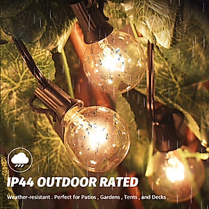 52FT Outdoor String Lights Connectable Patio Light with 5W Edison G40 Globe Bulbs 24 E12 Hanging Socket, 2700K Waterproof Cafe String Bistro Lighting for Party Porch Backyard Balcony Deck Garden Decor