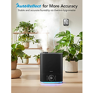 GoveeLife Smart Humidifiers for Bedroom, Cool&Warm Mist 7L Humidifier for Large Room, Auto Mode, Easy Top Fill, 70Hr Quiet Runtime, WiFi Air Humidifier with RGB for Baby, Plants Compatible with Alexa