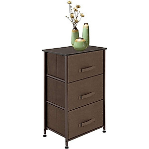 AFFAVON Stylish and Space-Saving Fabric Dresser Storage Chest with Sturdy Steel Frame, Wood Top & Handles - Perfect for Organizing Your Home, Bedroom, Hallway, Entryway, Closets and Nurseries (Brown)