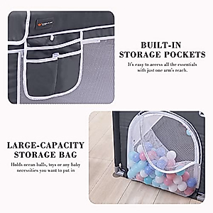 ANGELBLISS Baby Playpen, Extra Large Playard, Indoor & Outdoor Kids Activity Center with Anti-Slip Base, Sturdy Safety Play Yard with Breathable Mesh, Kid's Fence for Toddlers(Dark Grey,71”x59”)