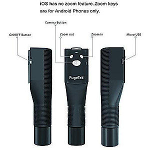 Fugetek 49" Selfie Stick Monopod Professional High End FT-568, For Apple iPhone, Android Samsung, & DLSR Cameras, Aluminum Alloy, Rechargeable Wireless Bluetooth Remote (Black)