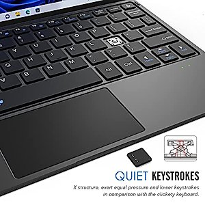 Arteck Microsoft Surface Go Type Cover, Ultra-Slim Portable Bluetooth Wireless Keyboard with Touchpad for 3 (2021), 2 (2020) and Built-in Rechargeable Battery